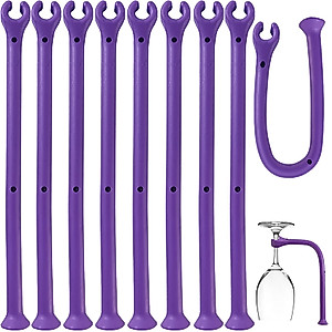 YOOHUA 10PCS Tether Silicone Dishwasher Attachment Silicone Stemware Saver Flexible Stemware Holder Dishwasher Wine Glass Protector, Purple