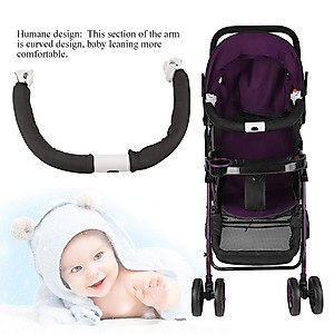 Baby Stroller Bumper Bar, ,Armrest, Handle, Crossbar Accessories Humane Design Baby Stroller Handle for Baby Carriage(black)