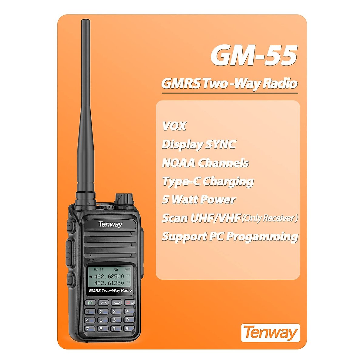 5W Handheld GMRS Two Way Radio with Long Range, Repeater Capable, NOAA Scanning & Display SYNC - Ideal for Off-Road Overlanding