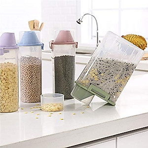 PISSION Pet Food Storage Container with Graduated Cup and Seal Buckles Food Dispenser for Dogs Cats (Blue)