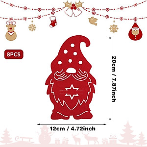 cobee Christmas Cutlery Holders, 8 Pcs Xmas Santa Tableware Christmas Silverware Cutlery Holders Pocket Knifes Forks Bags Dinnerware Decorations for Home Party(Santa)