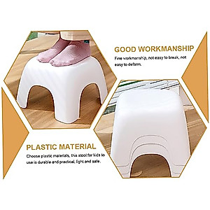 Collapsible Foot Stool Plastic Stool Step Stool Foldable Step Stool for Kids Step Stool Stool Small Stool Shoe Changing Stool Cartoon White Adult Step Stool