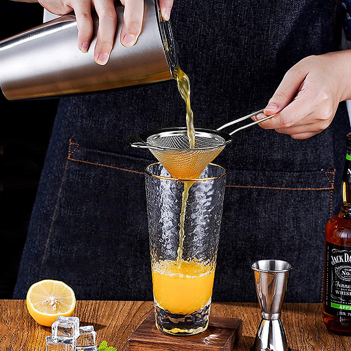 2 Pack Stainless Steel 18/8 Small Food Strainer, Fine Mesh Sieve with Long Handle, Cocktail Strainer For Cocktails, Tea Herbs, Coffee & Drinks, Rust Proof & Great as Tea Strainer, 3.5inch