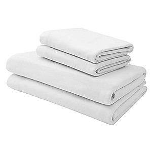 Baltic Linen Jersey Cotton Sheet Set, California King, White, 4 Peice