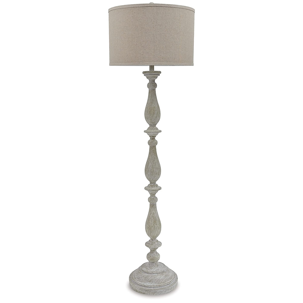 Signature Design by Ashley L235341 Vintage Casual Bernadate Poly Floor Lamp with Drum Shade, Taupe