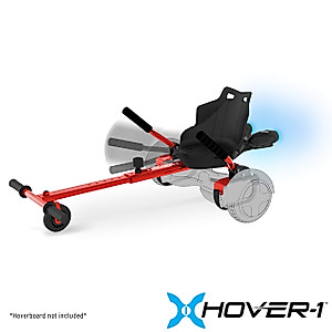 Hover-1 Falcon-1 Buggy Hoverboard Attachment Turbo LED Lights, Compatible with Most 6.5" & 8" Hoverboards, Hand-Operated Rear Wheel Control, Adjustable Frame, Easy to Install Hoverboard Go Kart