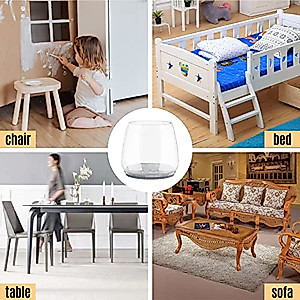 16 PCS Transparent Silicone Chair Leg Floor Protectors for Hardwood Floors.Small 3/4".