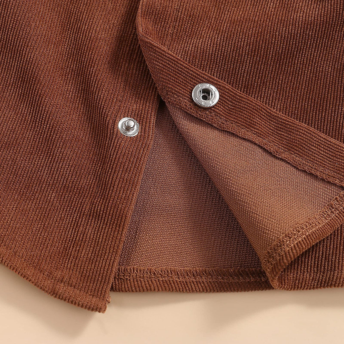 Toddler Baby Boy Girl Shirts Fall Winter Corduroy Jacket Kids Button Down Shirt Solid Color Tops (Brown, 18-24 Months)