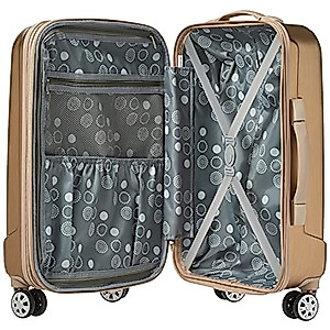 Rockland Santa Fe Hardside Spinner Wheel Luggage, Bronze, Carry-On 20-Inch