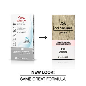 COLORCHARM Permanent Liquid Toners| Neutralize Brass| Free of Parabens| Vegan| T10| Pale Blonde| 1.4 Fl Oz