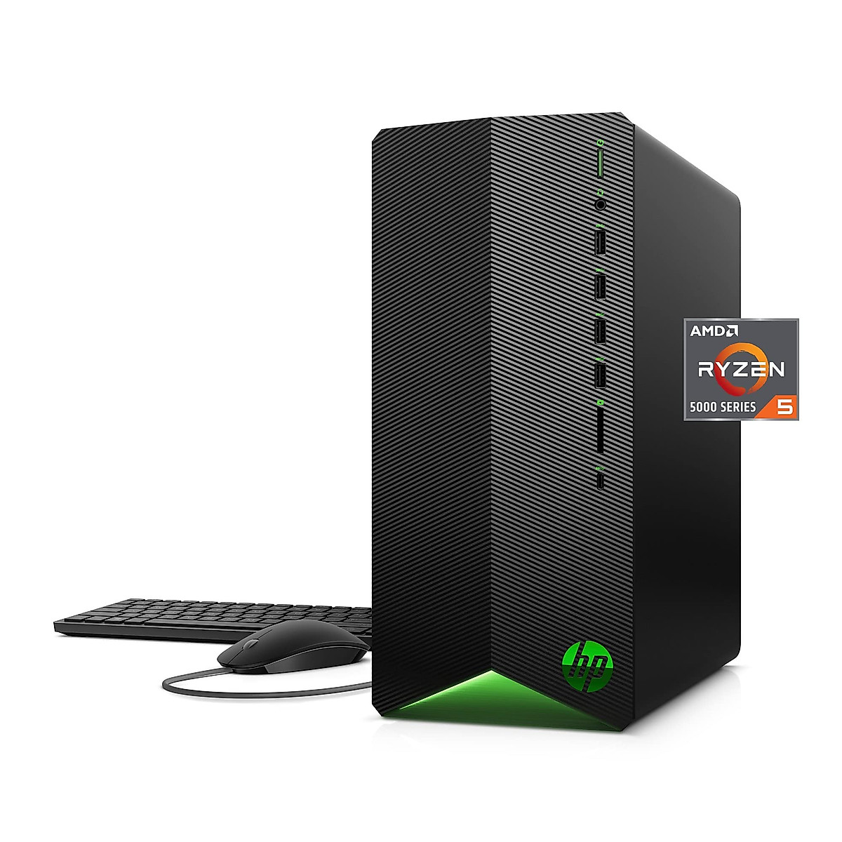 HP Pavilion Gaming Desktop Computer AMD Ryzen 5000 Series Hexa-Core Ryzen 5 5600G (Beats i5-10600) 16GB RAM 1TB SSD AMD Radeon RX 5500 4GB Graphic USB-C Bluetooth Win10 Black + HDMI Cable