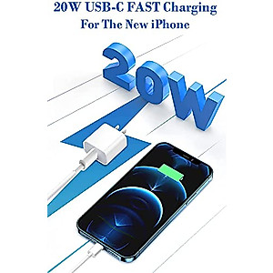 [Apple MFi Certified] iPhone Fast Charger, Veetone 2 Pack 20W USB C Power Delivery Wall Charger Plug with 6FT Type C to Lightning Quick Charge Sync Cable for iPhone 14/13/12/11/XS/XR/X/SE/iPad/AirPods