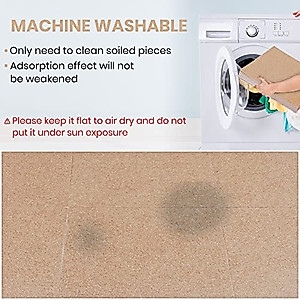 COSYLAND 35.4"x35.4" Office Chair Mat Splicing 9Pcs 11.8" x 11.8" for Hardwood Floor & Tile Floor, Under Desk Chair Mats Large Anti-Slip Floor Protector Rug, Not for Carpet, Khaki