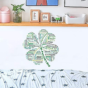 Letters Pattern St. Patrick's Day Wall Stickers Four Leaf Pants Refrigerator Sticker Door Window Combination Set Yoga Studio Lights