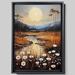 Samsung Frame TV Art Wildflower Field, Flower Meadow, Vintage print, Canvas, Art Decor
