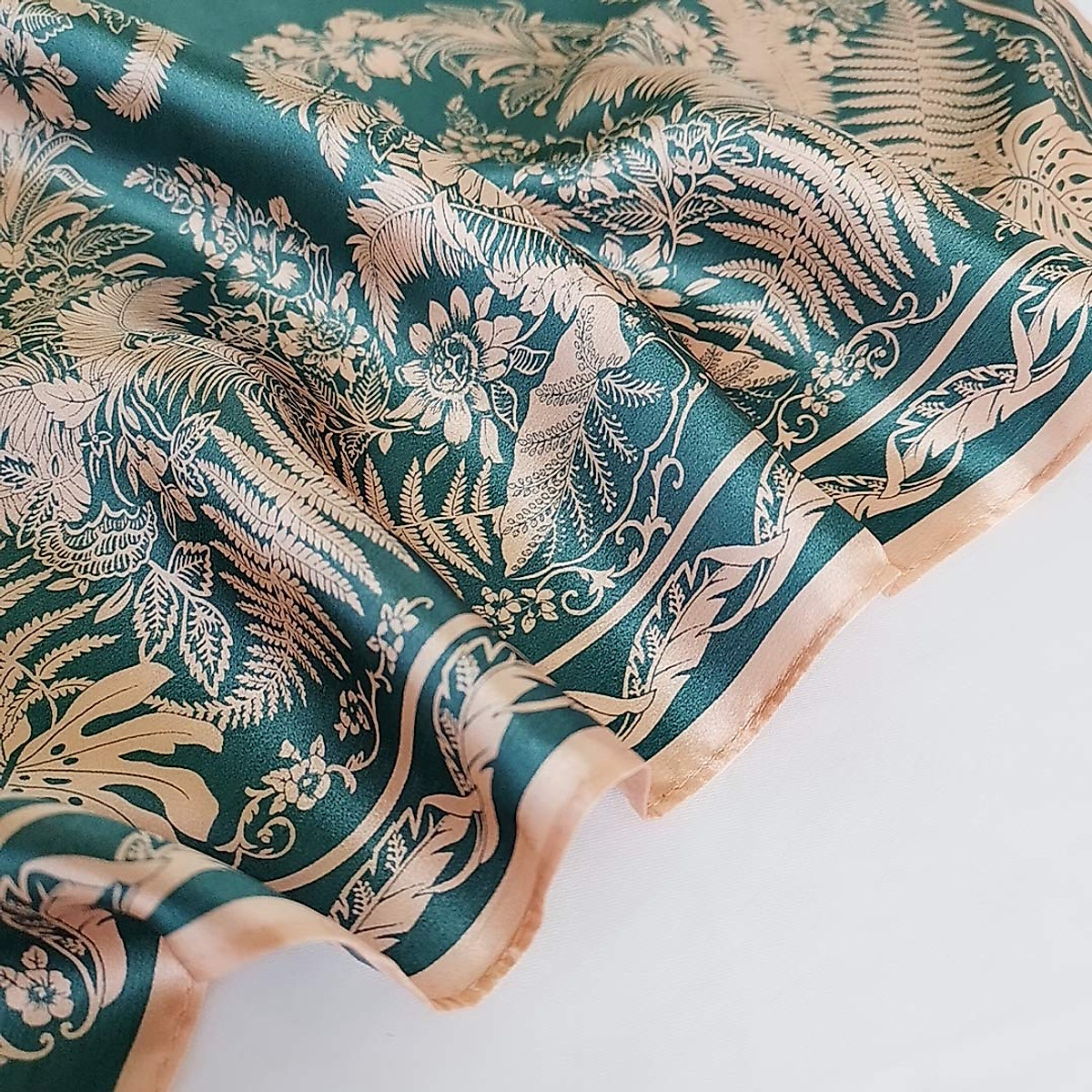 FONYVE 100% Mulberry Silk Scarfs for Women - Lightweight Square Satin Head For Hair for Sleeping 21" x 21", Small