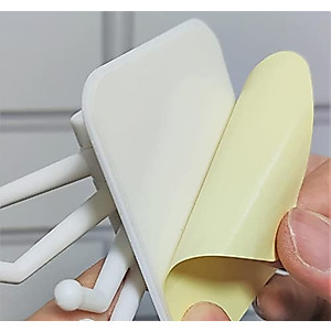 Fineget Wall Adhesive Hooks for Hanging Bathroom Kitchen Door Hooks 4 Rotatable Arms Round Heavy Duty Hooks White 2 Pairs