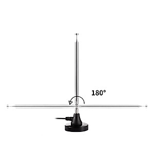 Strong Magnetic Base FM Radio Telecopic Antenna for Yamaha Pioneer Onkyo etc Bose Wave Music System FM Radio Bluetooth Home Stereo Receiver AV Audio Video Home Theater Tuner, Eifagur