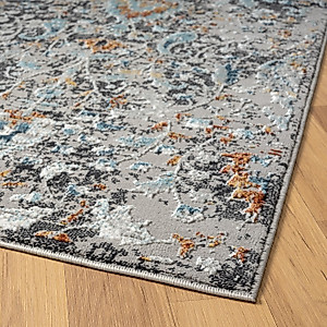 LUXE WEAVERS Vintage Floral Gray Area Rug 8x10 Area Rug