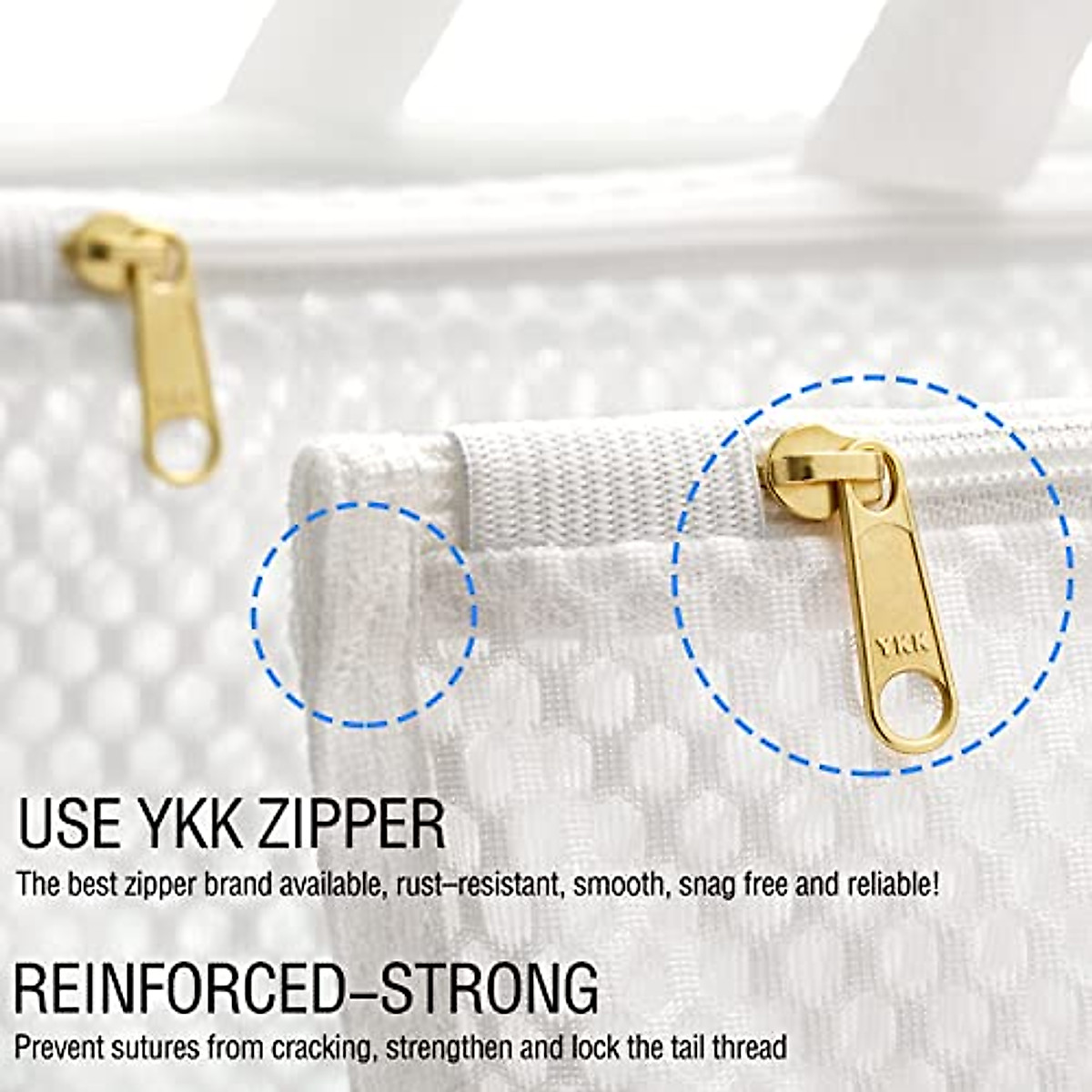 TENRAI Laundry Bag Mesh Wash Bag，Use YKK Zipper，Tote Bag Bathroom Hanging, Bra Fine Mesh Wash Bag for Underwear 3 Bags（3M Cellular Mesh ）