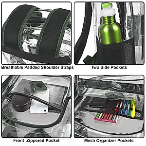 Clear Backpack with Water Bottle Holder, Stadium Approved for Men, Women, Kids