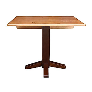 International Concepts Square Dual Drop Leaf Dining Table, 36", Cinnamon/Espresso