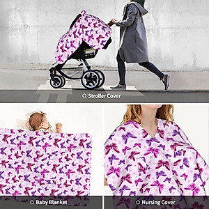 Butterfly Car Seat Cover for Baby in Winter Summer, Nursing Cover for Mom Butterfly Baby Stuff for Baby Girl Boy
