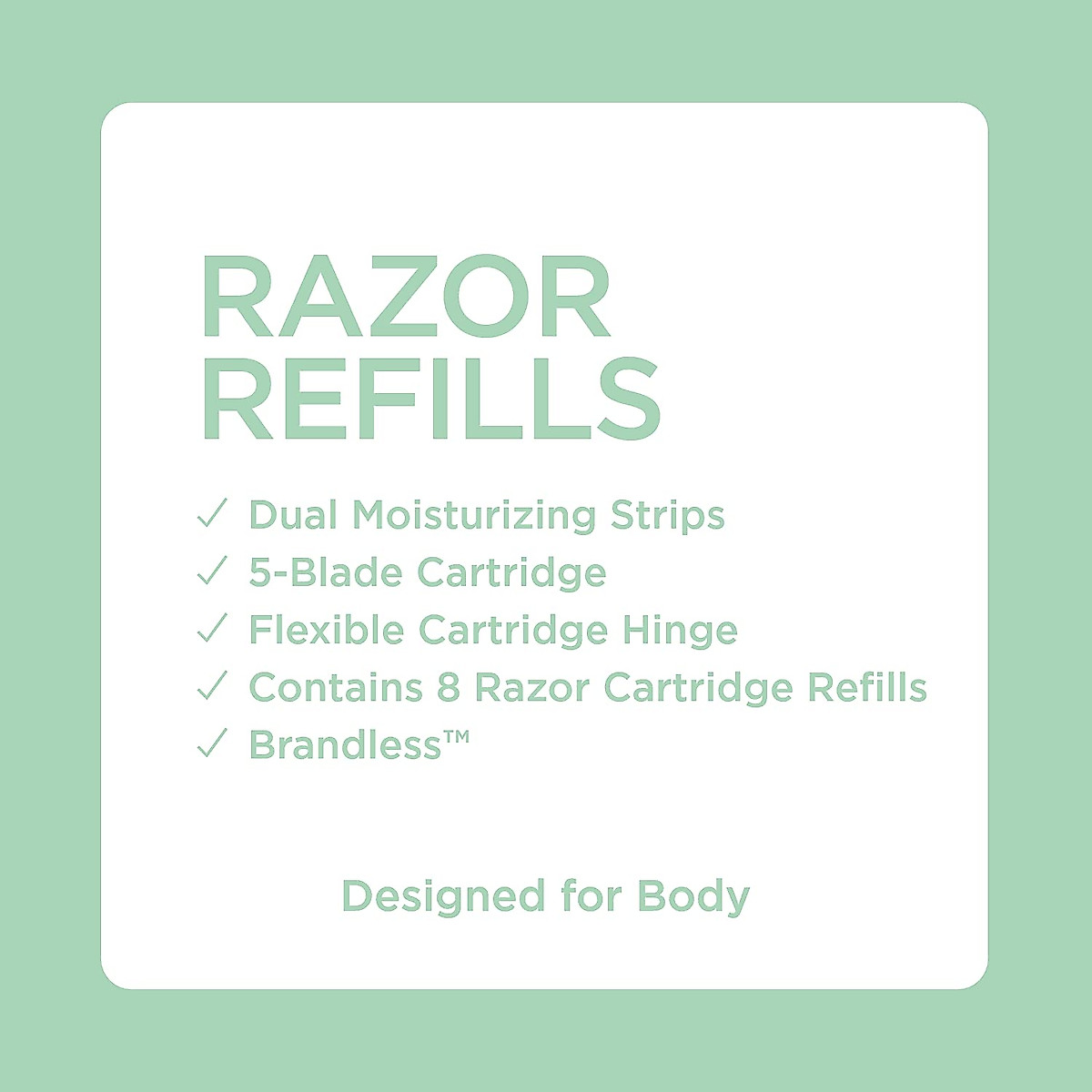 Brandless Razor Starter Kit and Refills, Designed for Body (Refills)