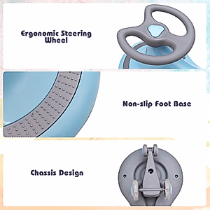 BABY JOY Wiggle Car for Kids, Swing Car with LED Flashing Wheels, No Batteries, Gears or Pedals, Uses Twist, Turn, Wiggle Movement to Steer, Ride-on Toy for Boys Girls 3 Year Old and Up (Blue)