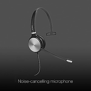 GTW Yealink UH36 Mono Teams Certified Wired Headset (USB Connect) , Connects to Deskphone, PC/Mac, Softphones - Works with Teams, Zoom, RingCentral, 8x8, Vonage, Microfiber Included