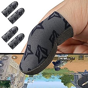 rinsfox Fox C1 Super Sensitive Mobile Game Finger Sleeves (4pcs) For PUBG Knives Out/Rules of Survival-Gray (Gray)