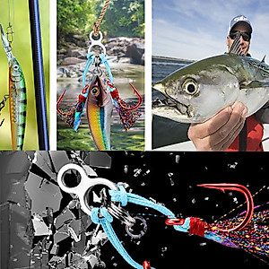 Fishing Split Rings, 60pcs High Strength Stainless Steel Solid Fishing Figure 8 Jigging Rings Lure Connector Tackle Accessories Saltwater Freshwater