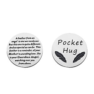 TIIMG Guardian Angel Memorial Keychain (Silver, Loss of Mother/Father Gift)