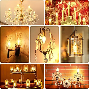 SCOMX 40W Incandescent Equivalent Energy Torpedo Tip Chandelier with Crystal Clear Incandescent Light Bulbs Tip Light Bulb and Medium E26 Candelabra Base (6)