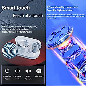 FORSINING Mini Bone Conduction Earphones Open Ear Wireless Earbuds with Earhooks Clip-on Headphones Bluetooth 5.3, Sport Music Running Earpiece,for Android & iPhone, White