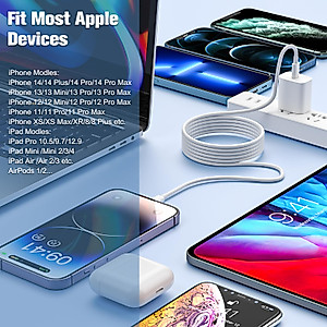 iPhone Charger [Apple MFi Certified] 20W PD USB C Charger Block with USB C Lightning Cable 6FT Compatible with iPhone 14/13/12/11/Pro/Pro Max/XS/Max/XR/, iPad, AirPods (2+2 Pack)