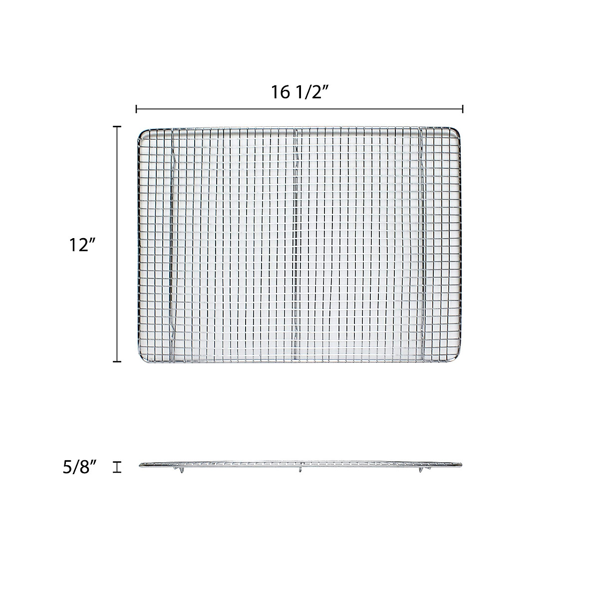 Thunder Group SLWG1216 12" X 16 1/8" Chrome Icing/Cooling Rack With Built-In Feet