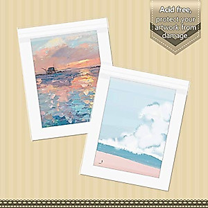 Golden State Art, Pack of 100, Acid-Free 8 3/8x 10 1/8 inches Crystal Clear Sleeves Storage Bags for 8x10 Photo Framing Mats Mattes