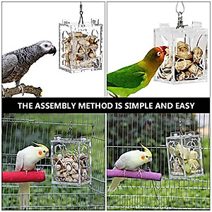 balacoo Bird Parrot Acrylic Foraging Toy Creative Hanging Parakeet Treat Feeder Toy Transparent Cockatiel Food Toys for Parakeet Cockatiel Conure