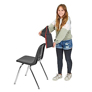 Really Good Stuff Store More Black Grouping Chair Pockets - 4-Color Piping - Set of 32