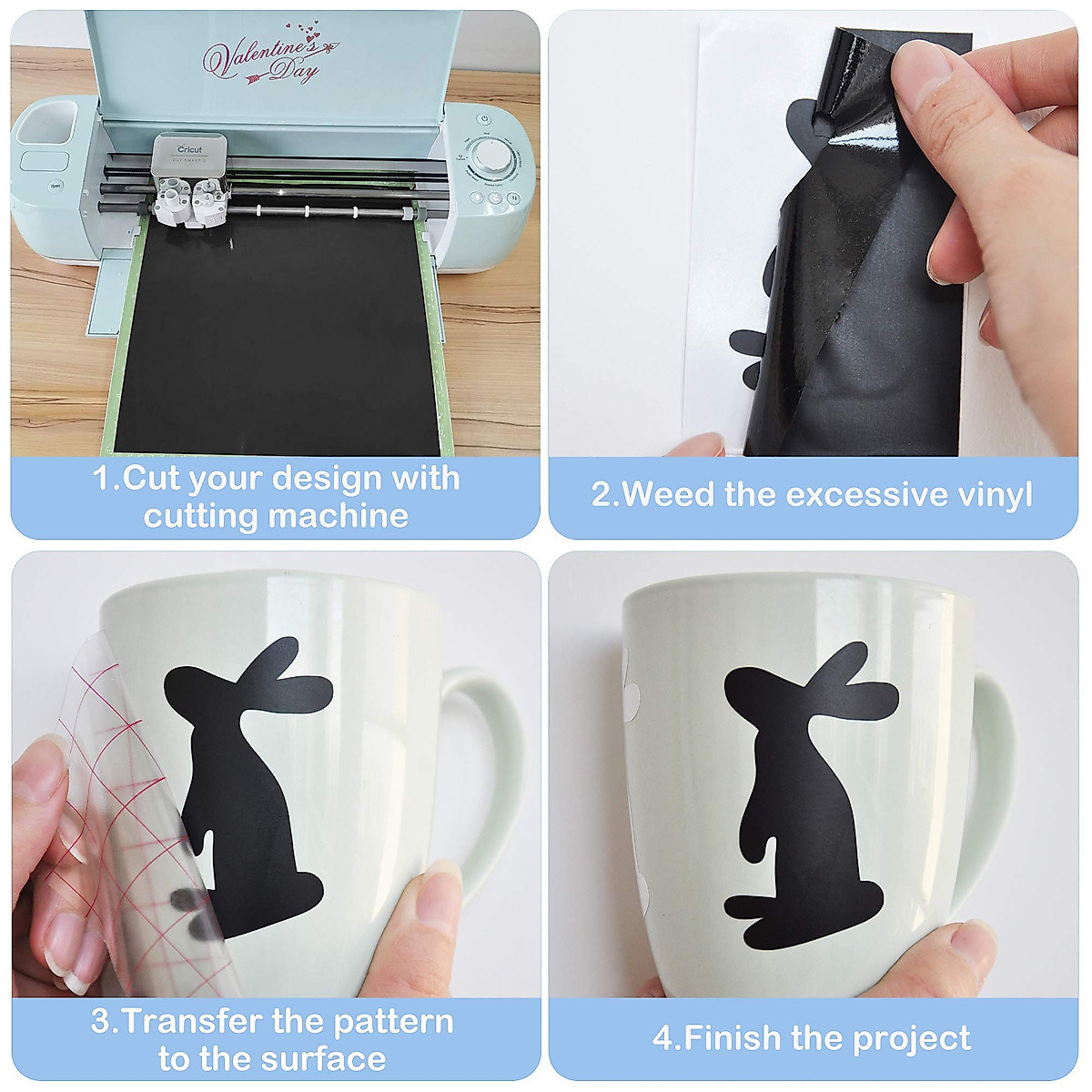 Prime Vinyl Black Permanent Vinyl Roll - 12" x 55 Ft-Black Self Adhesive Vinyl Roll for Silhouette Cameo, Decor Sticker, Cutting Machine, Craft Cutter Machine, Home Decal