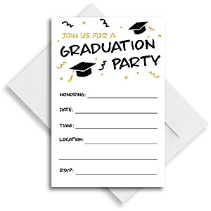 LoaHak Graduation invitations 20 cards with envelopes grad High School University Announcement congrats Invitations cards (007)