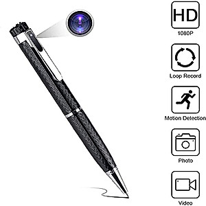 Hidden Spy Camera Pen,with HD 1080P Video Recorder Security Cam with USB Cable, 32GB Micro SD Card, Card Reader, 5 Refills for Business, Conference, Securit
