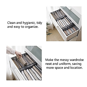Kyweel 3PCS Washable Wardrobe Clothes Organizer，Foldable Visible Closet Organizer Clothes Drawer Mesh Separation Box For Jeans, T-shirts, Leggings, Underwear, Children's Clothing，Socks（7 Grids）