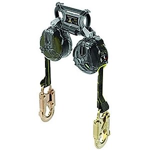 MSA 63111-00C V-TEC Mini Personal Fall Limiter - 6' (1.8m), Twin-Leg, Aluminum Swivel Carabiners (2) Anchorage Connection, Twin-Link Connector Harness Connection, Retractable Web Lanyard