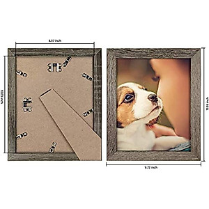 NUOLAN 8x10 Picture Frame, Rustic Gray Wood Pattern Art Photo Frames for Wall or Tabletop Display, Set of 1(NL-PF8X10-RG-1)