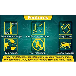 Nab Cooling Thermal Pad 15 W/mK, 90x50 Heat Resistance, Non-Conductive, High-Temperature Resistance, Silicone Thermal Pads for Laptop, Heatsink, GPU, CPU, LED & PS4 (90x50x1.5)