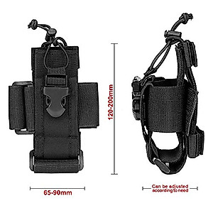 Tactical Radio Holder Radio Case Molle Radio Pouch Military Heavy Duty Radios Holster Bag for Two Ways Walkie Talkie Compatible with Bags/Packs/Duffels by LUITON (Black)