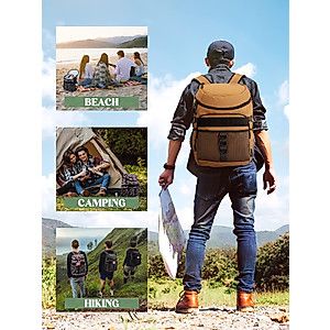 JOYHILL Backpack Cooler, Cooler Backpack 36 Cans Tactical Insulated Soft Cooler Bag Large Capacity Leakproof Cooler for Men Women, Travel Backpack for Camping Hiking Picnic Beach,Gray Camouflage