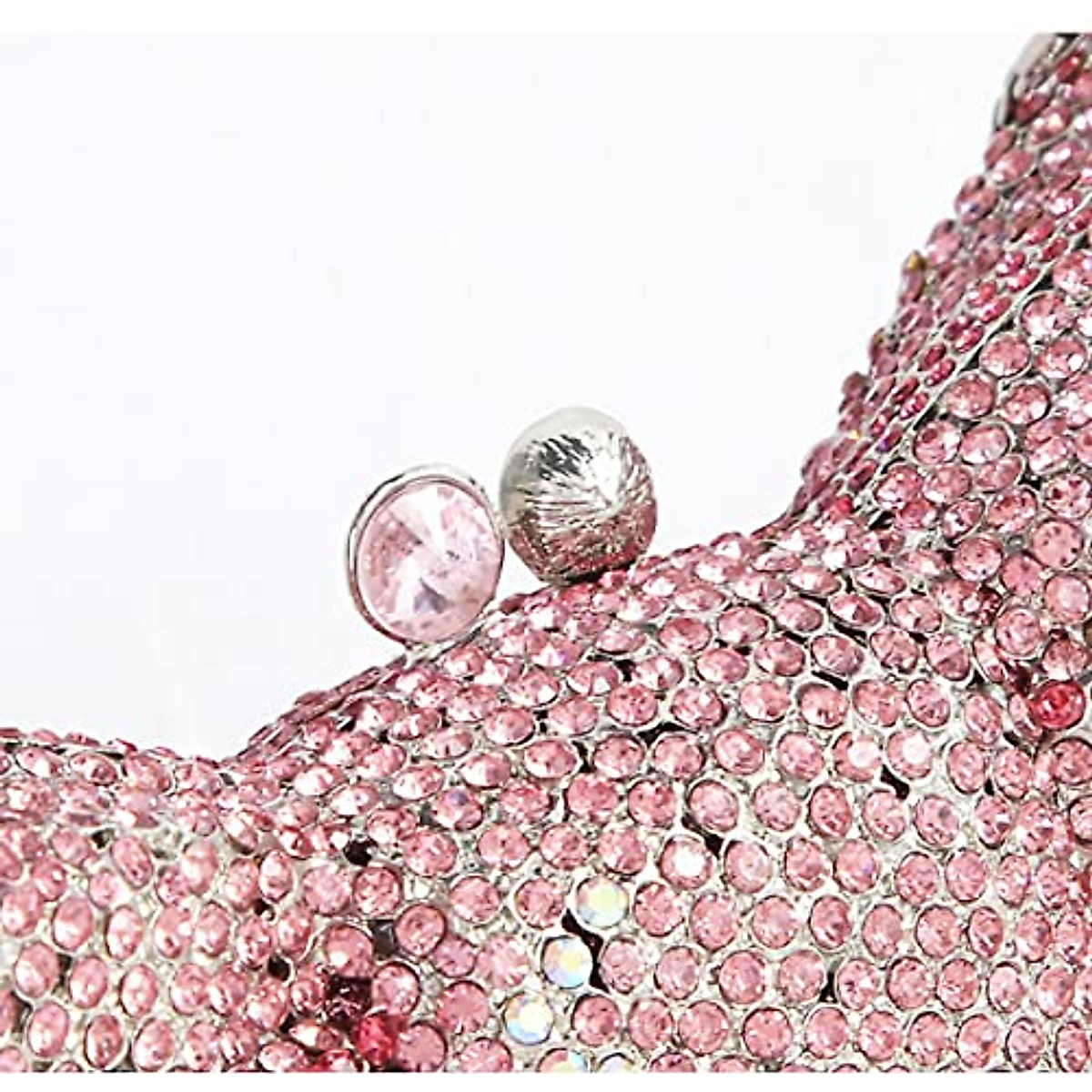 UMREN Women Luxury Crystal Clutch Bowknot Rhinestone Evening Bag Purse for Wedding Party Pink